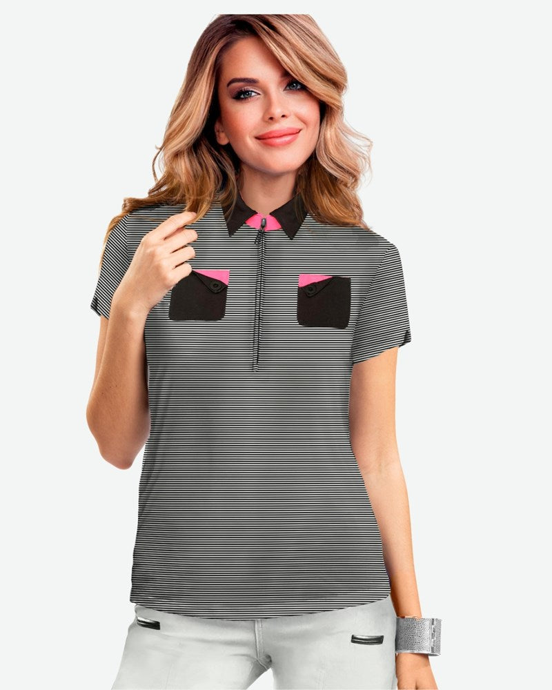 Jamie Sadock Short Sleeve Polo - Mini Stripe – A2Z Golf